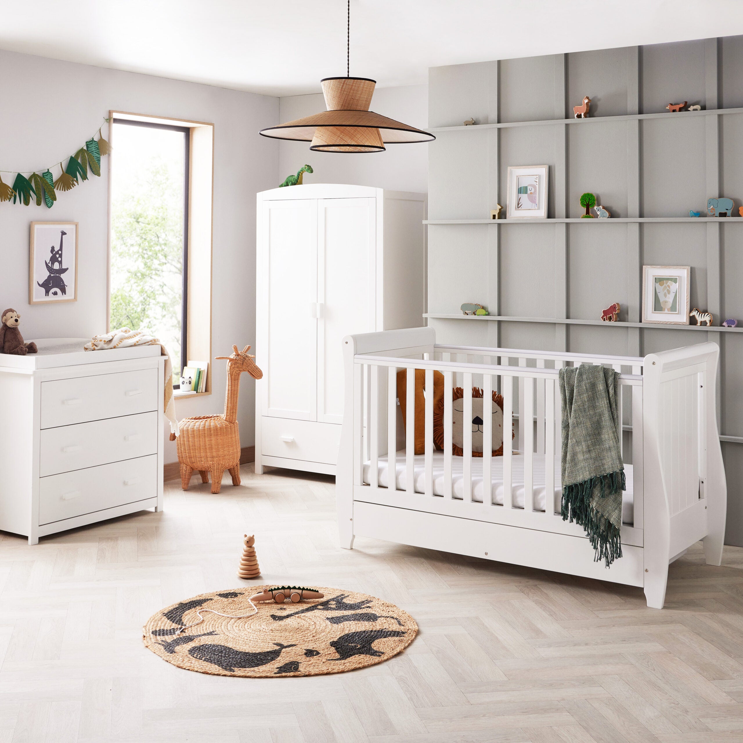 Babymore Stella 3 Piece Nursery Room Set – white – Jolly Tots