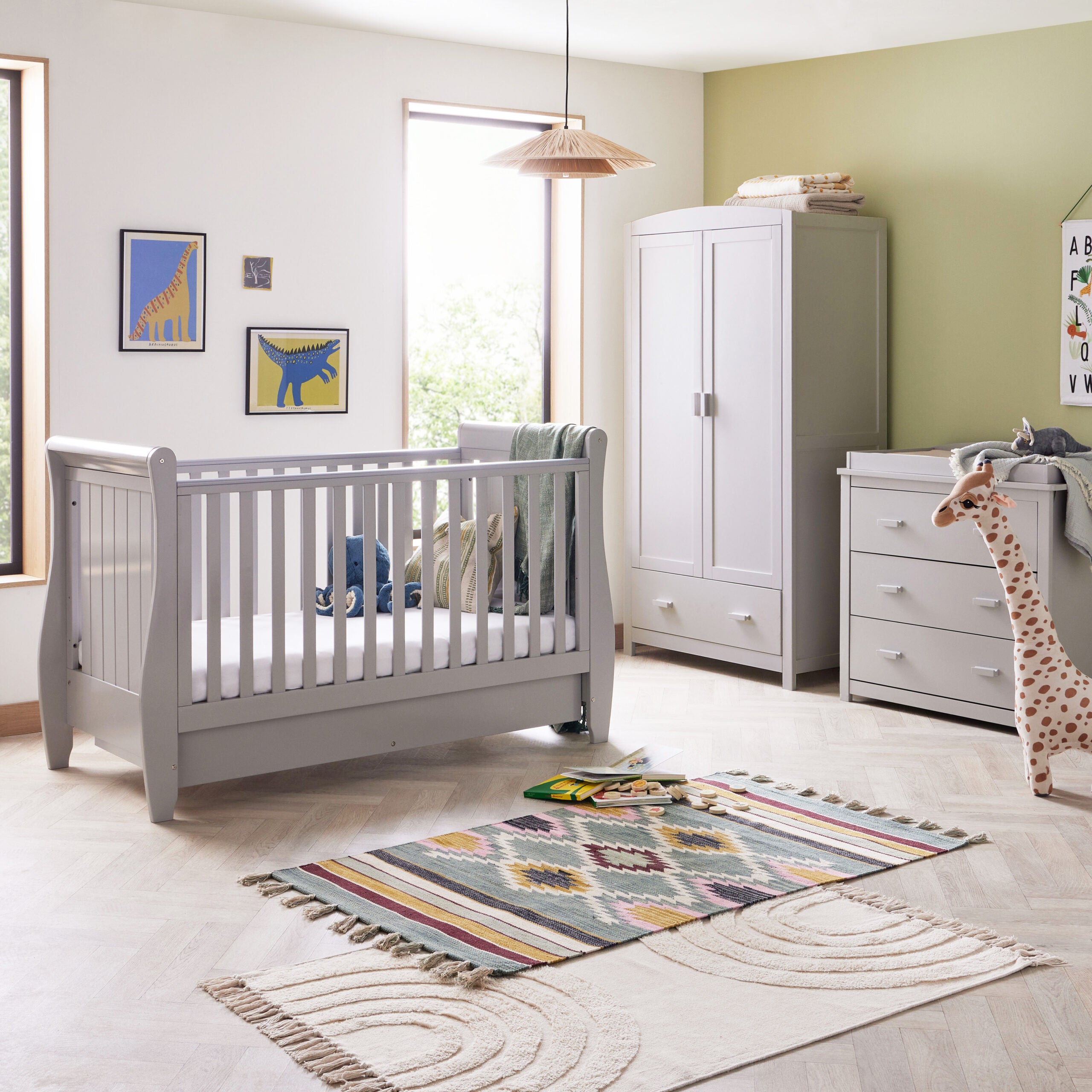 Babymore Stella 3 Piece Nursery Room Set – Grey – Jolly Tots