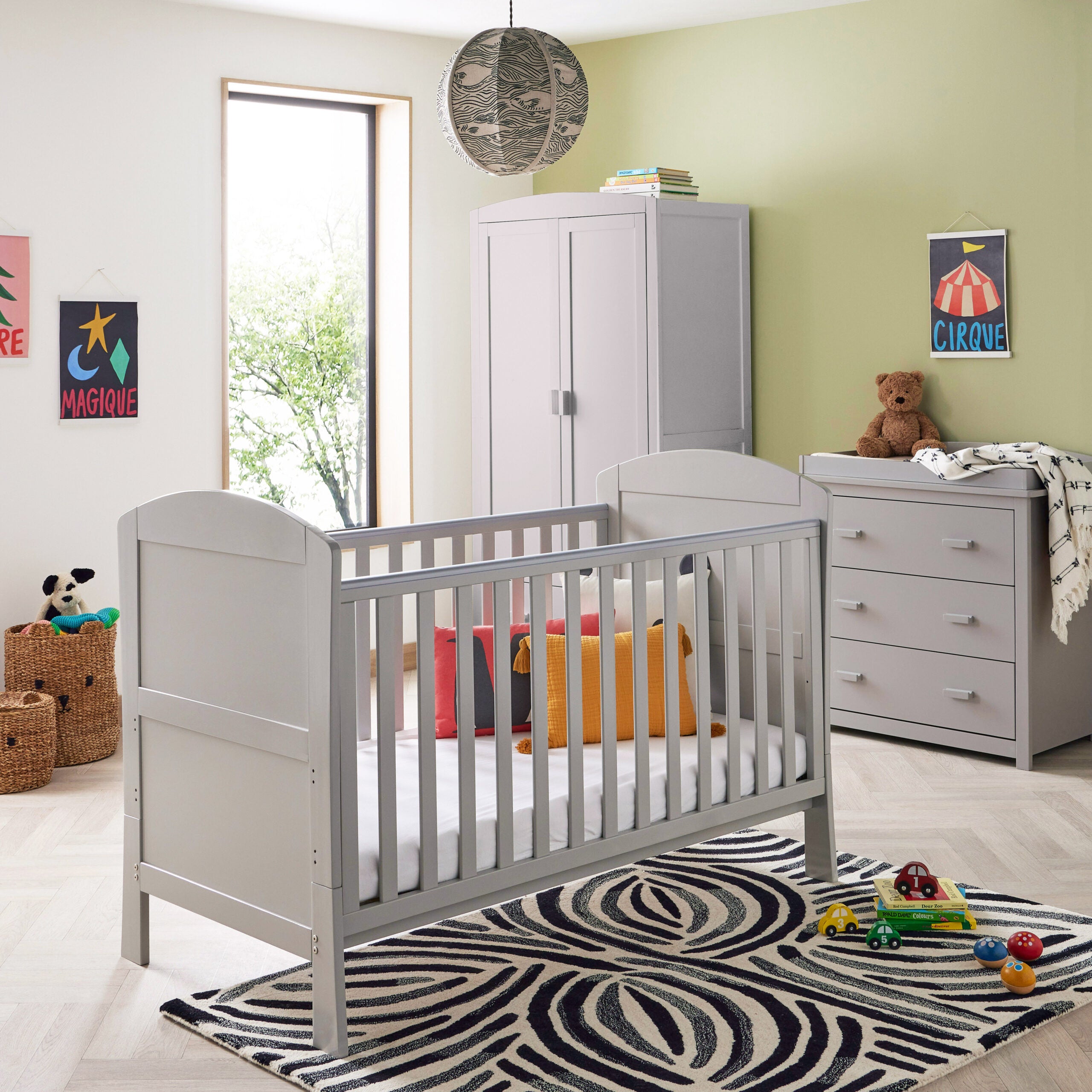 Babymore Aston 3 Piece Nursery Room Set – grey – Jolly Tots